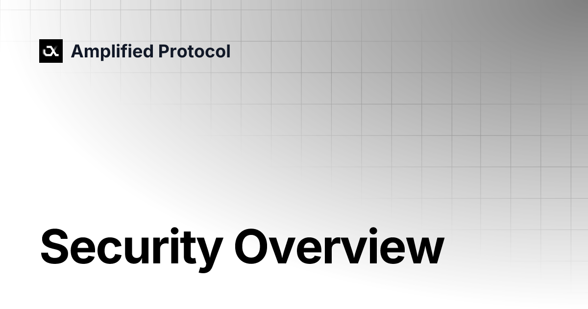 Security Overview | Amplified Protocol