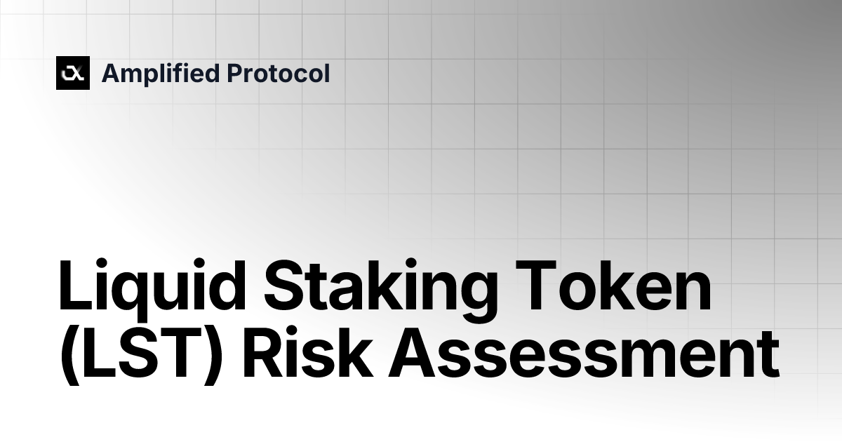 Liquid Staking Token (LST) Risk Assessment | Amplified Protocol